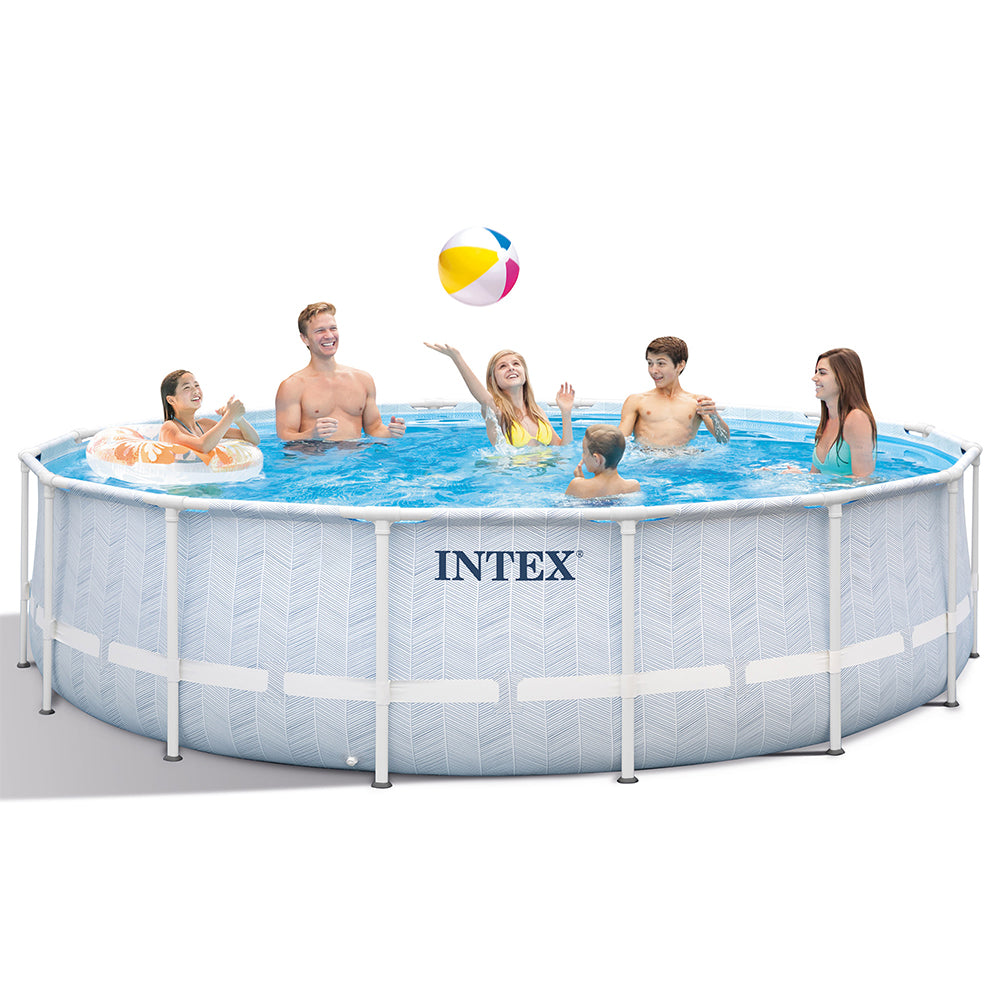 (NET) Intex Prism Frame Round Pool Chevron