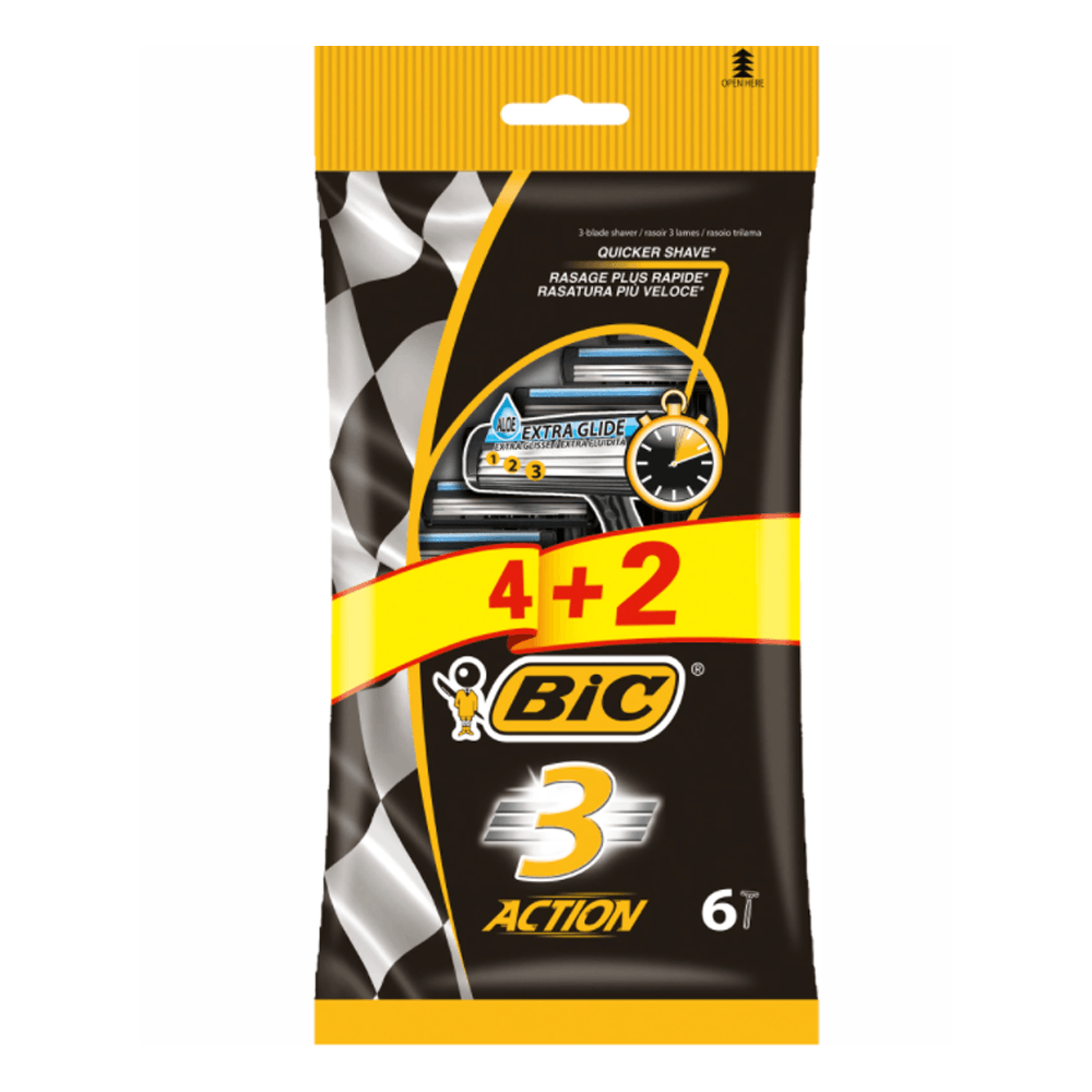 Bic 3 Action 3 blades, 4 + 2 pieces