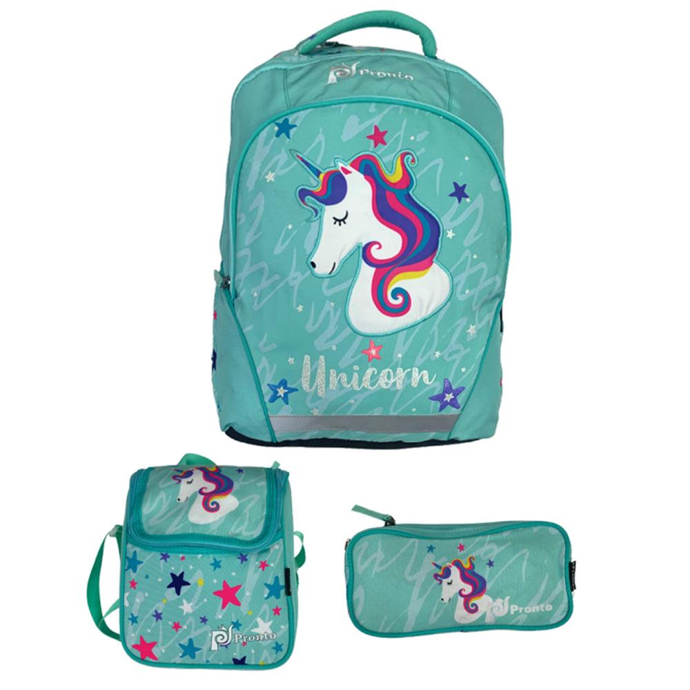 Pronto 18 Inch School Bag Unicorn Set-2 (3 Pieces)