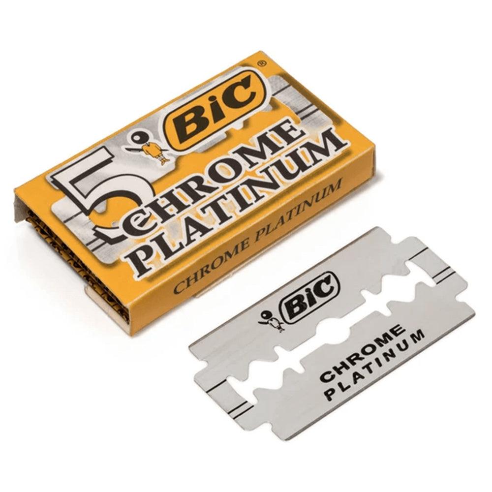 (NET) Bic Chrome Platinum Double Edge Safety Razor 5 Blades
